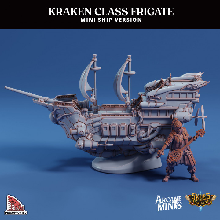 3D Printable Kraken Frigate - Mini Ship by Sordane Publishing