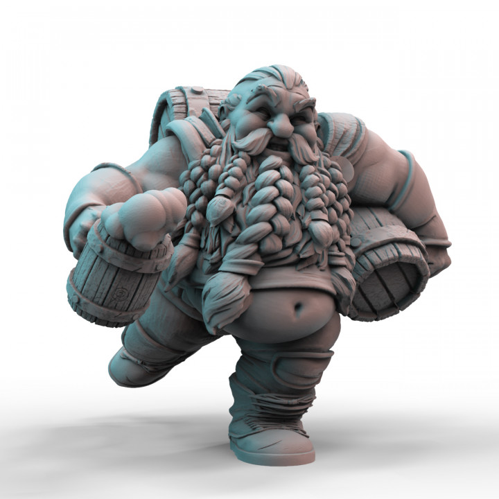 3D Printable Dwarf Brewmaster (pre-supported) by Blue Giant Studios