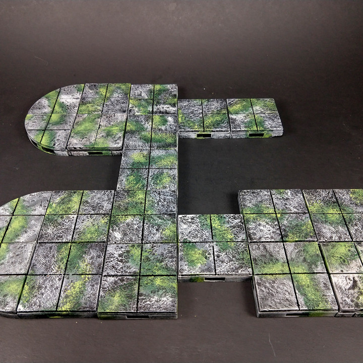 3D Printable Cut-Stone Separate Wall Curved by Devon Jones