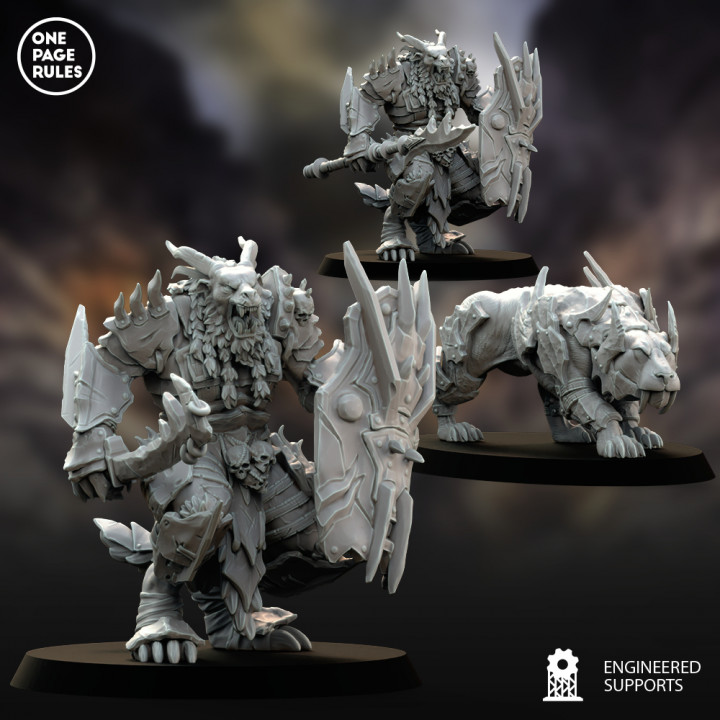 3D Printable Ndoli Beast Lord [Pet] - Beastmen by One Page Rules