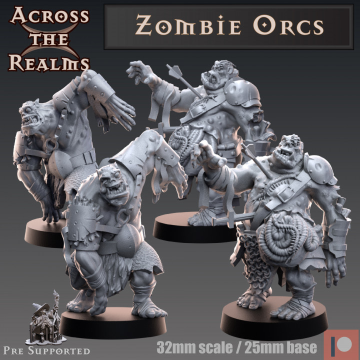 3D Printable Orc Zombies by Across the Realms