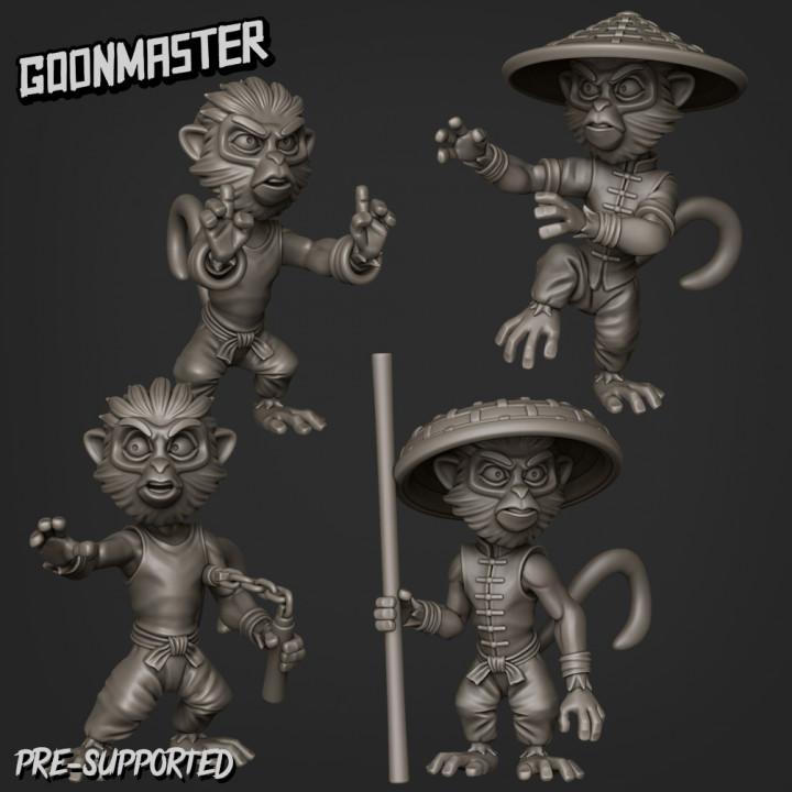 3D Printable Kungfu Monkey Fighters by Goon Master