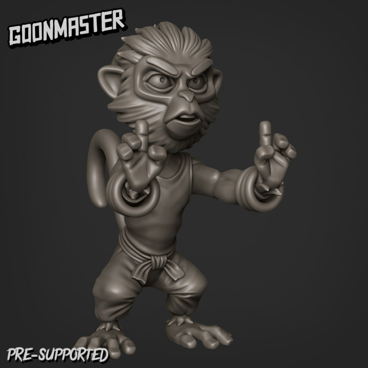 3D Printable Kungfu Monkey Fighter 1 by Goon Master