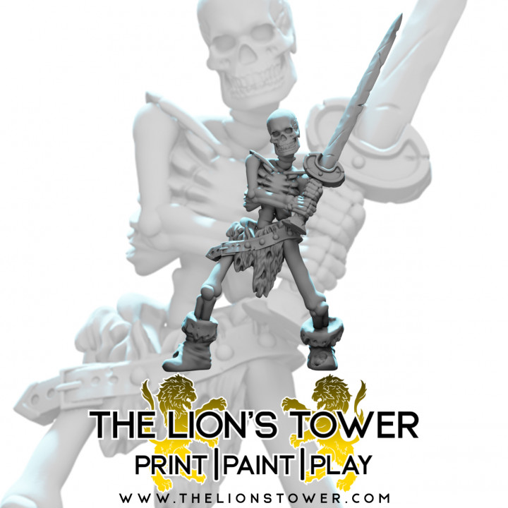 3D Printable Classic RPG Skeleton Heroes (Set of 4 x 32mm scale ...