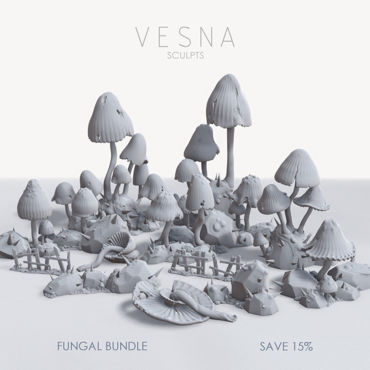3D Printable FUNGAL BUNDLE by VESNA SCULPTS