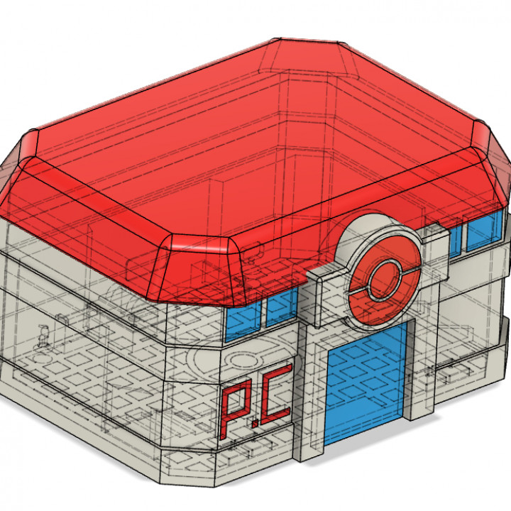 3D Printable PokéCenter - Pokémon (Multi-part & with Interior) by ...