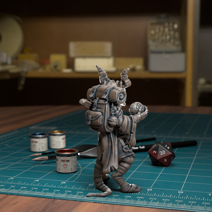 3D Printable Rat Mage [Pre-Supported] by TytanTroll Miniatures