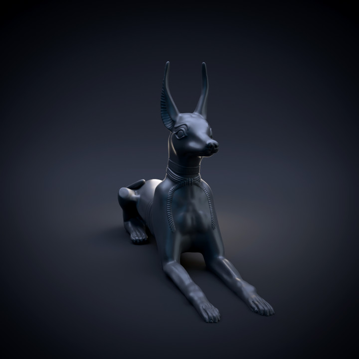 3D Printable Egyptian Anubis dog statue by Dino and Dog