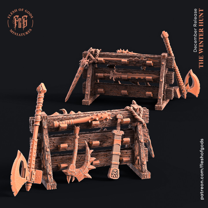 3D Printable Weapon Rack by Flesh of Gods