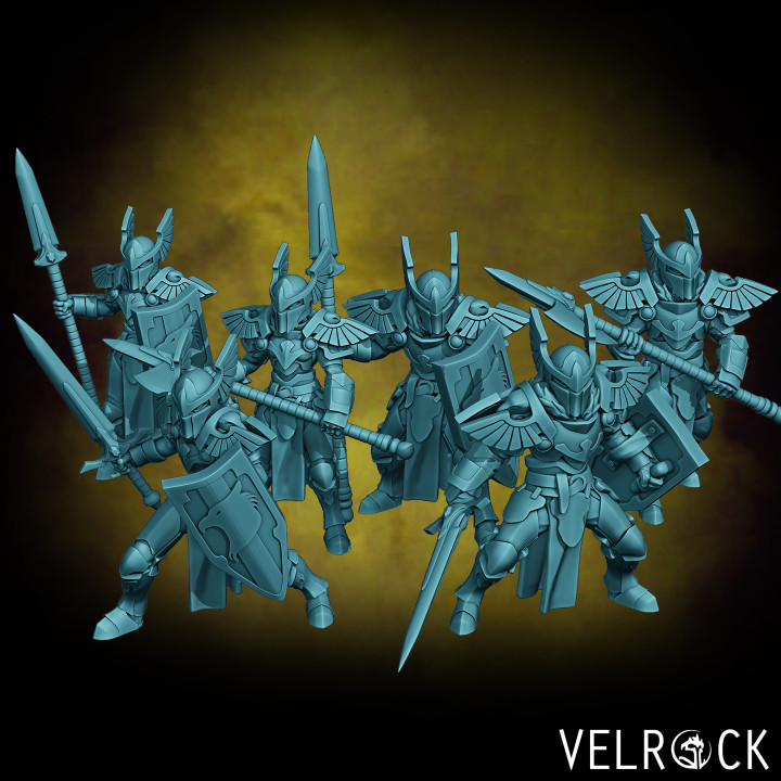 3D Printable Griffon Knights (PRESUPPORTED) by Velrock Art Miniatures