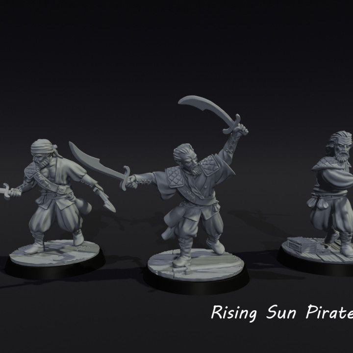 3D Printable Rising Sun Pirate Warriors 1 by Medbury Miniatures