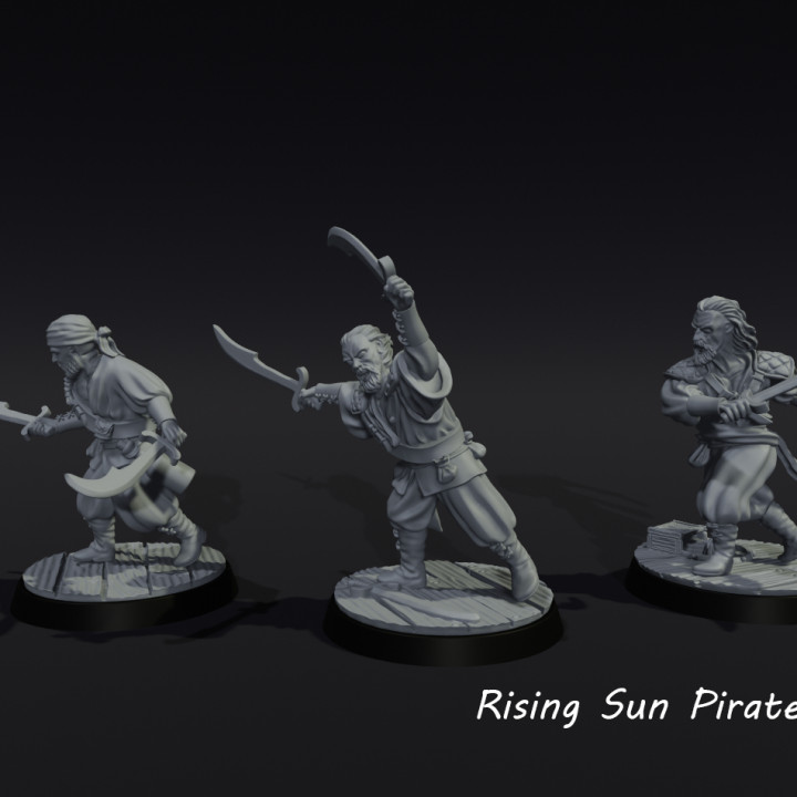 3D Printable Rising Sun Pirate Warriors 1 by Medbury Miniatures