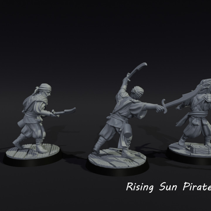3D Printable Rising Sun Pirate Warriors 1 by Medbury Miniatures