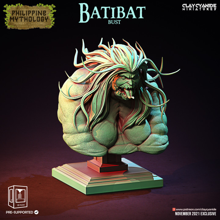 3D Printable Batibat Bust by Clay Cyanide Miniatures