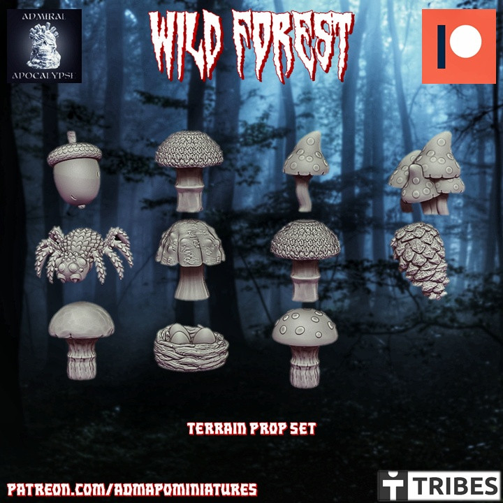 3D Printable Wild Forest Terrain Props Set (Pre-supported) by Admiral ...
