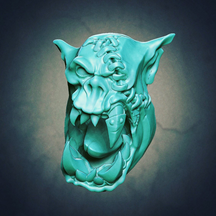 3D Printable MrModulork's Scar Orc Heads - Set B by MrModulork