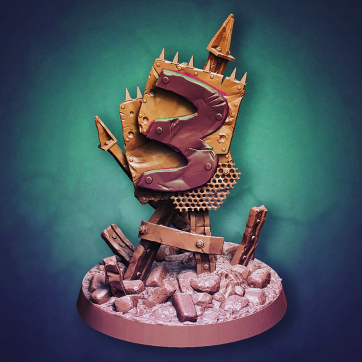 3D Printable MrModulork's Free Orc Objective Marker Kit by MrModulork