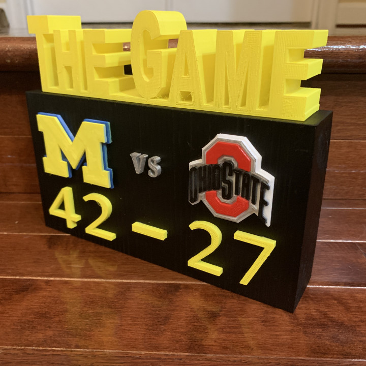 3D Printable Michigan vs OSU 2021: Mini Score Block by RMA