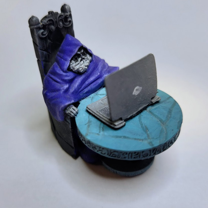 3D Print of Orb Pondering Wizard by goldenfoxfox