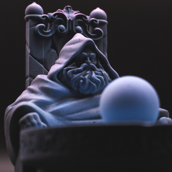 3D Print of Orb Pondering Wizard by Alex Reyne 3D Print of Orb Pondering Wizard by Alex Reyne