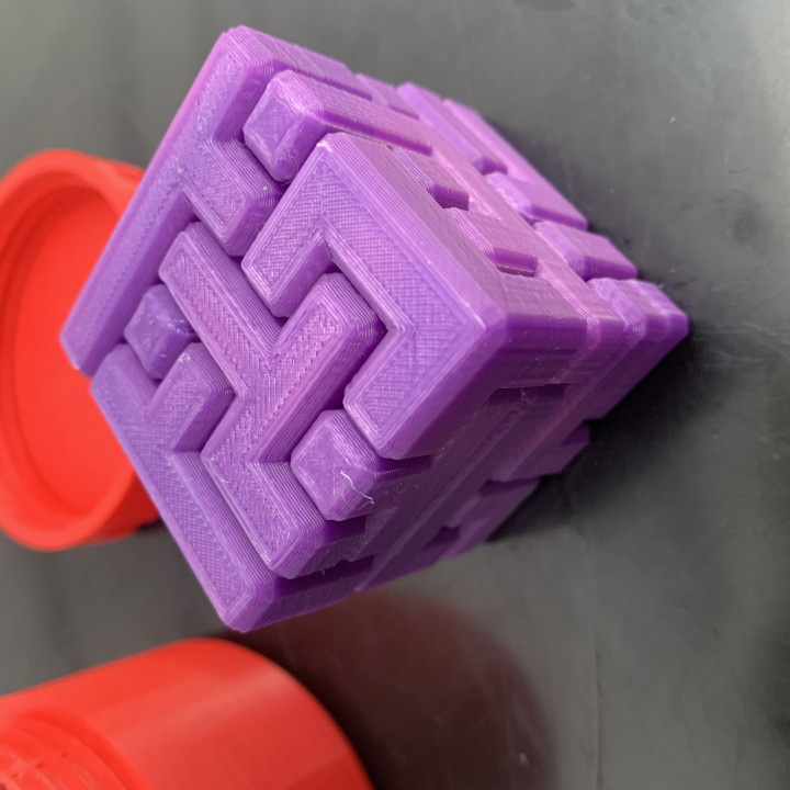 3D Printable Cube in a Container Puzzle 1 by Jordan Dubois
