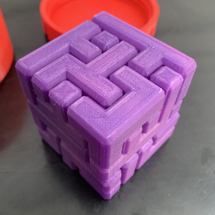 3D Printable Cube in a Container Puzzle 1 by Jordan Dubois