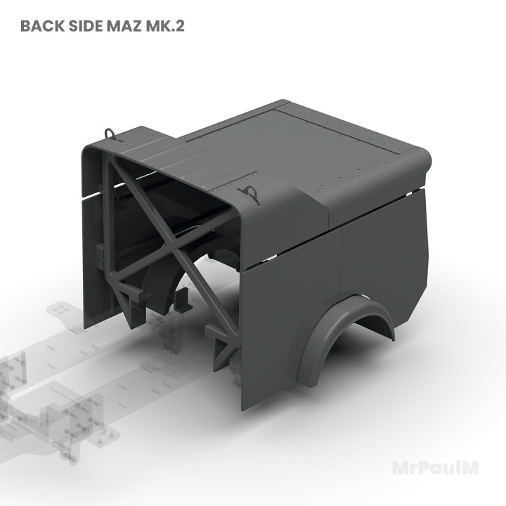 3D Printable Back side MAZ MK.2 by Pavel Mironov