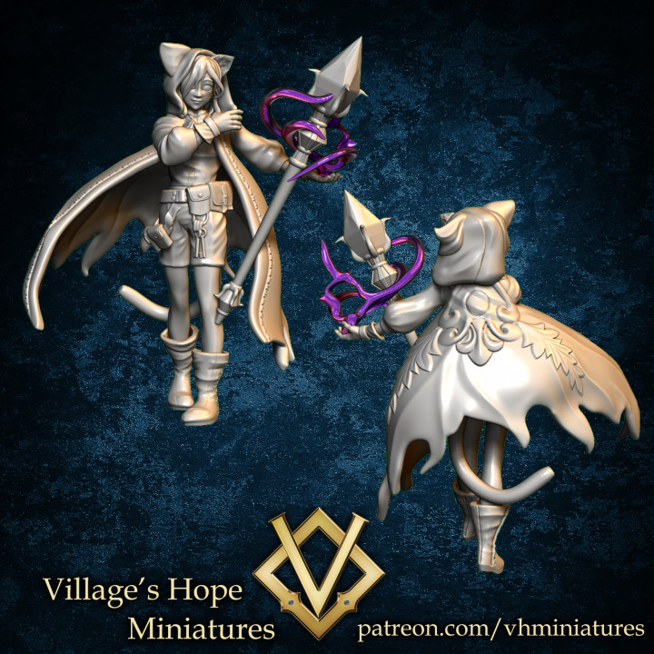 3D Printable Half cat Warlock Male (Wizard, sorcerer ,warlock) by ...