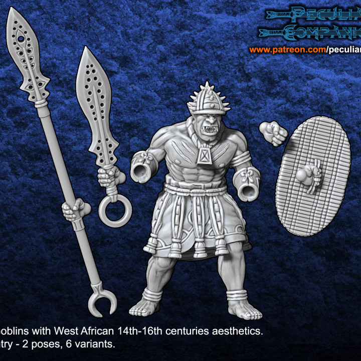 3D Printable West African Orcs & Goblins - Orc Infantry by Erramir Orlans