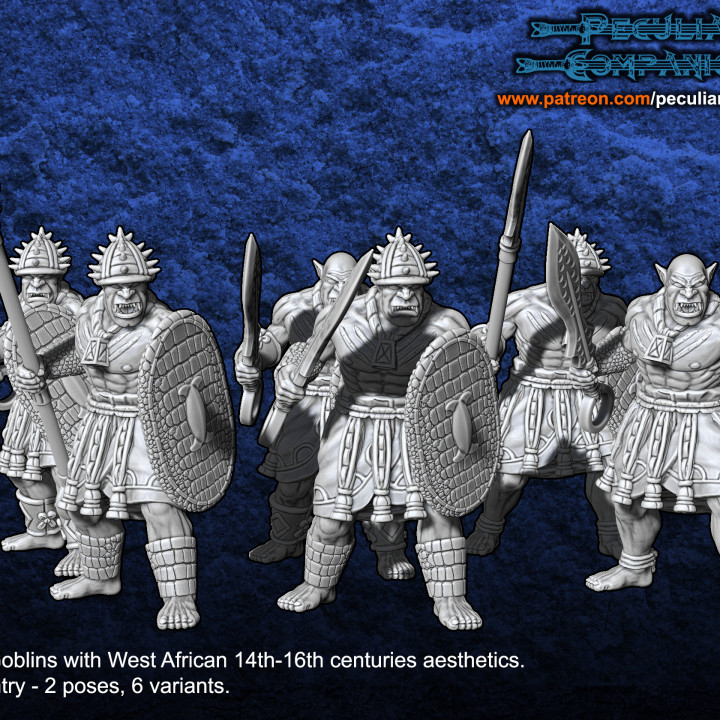 3D Printable West African Orcs & Goblins - Orc Infantry by Erramir Orlans