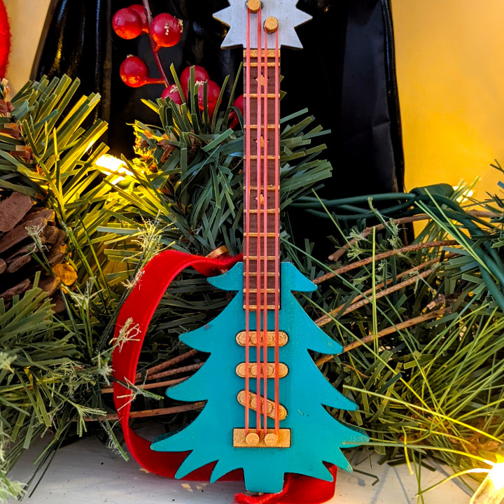 3D Printable Elf on the Shelf Christmas Guitar by Dr. T