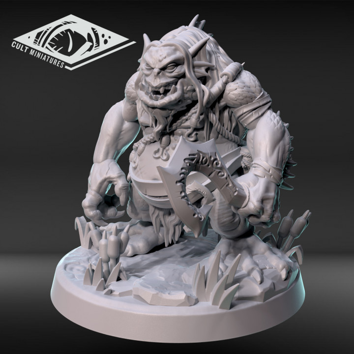 3D Printable Swamp Troll Regiment by Cult Miniatures