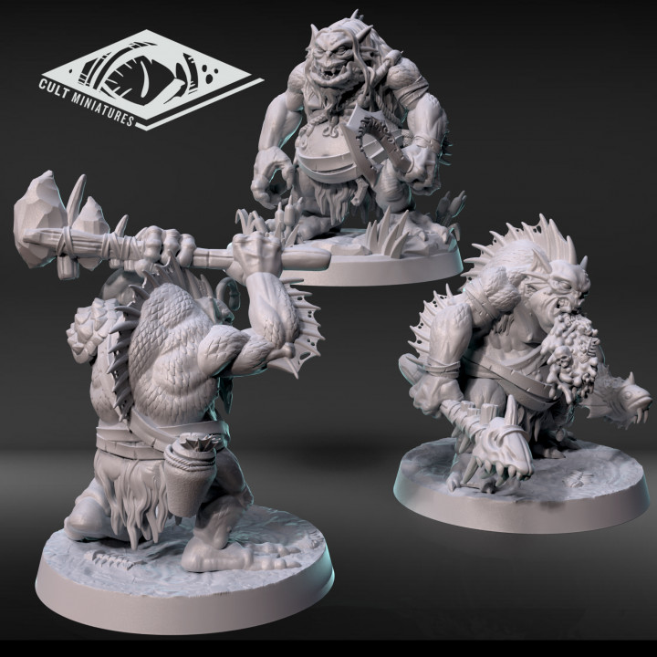 3D Printable Swamp Troll Regiment by Cult Miniatures