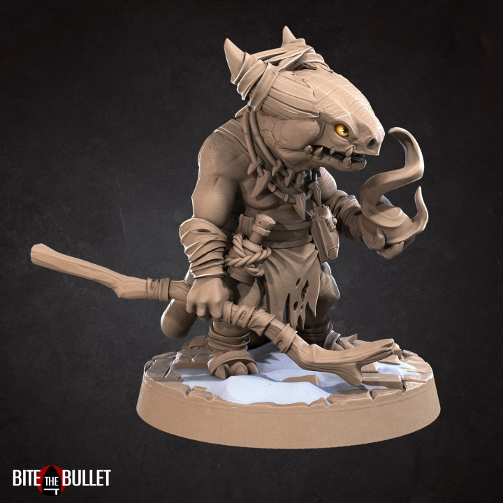 3D Printable Kobold Sorcerer (+Christmas Version) by Bite the Bullet