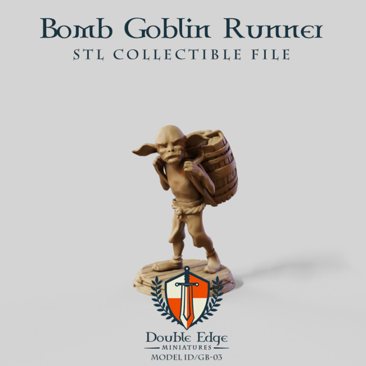 3D Printable Bomb Goblin Runner by Double Edge Miniatures
