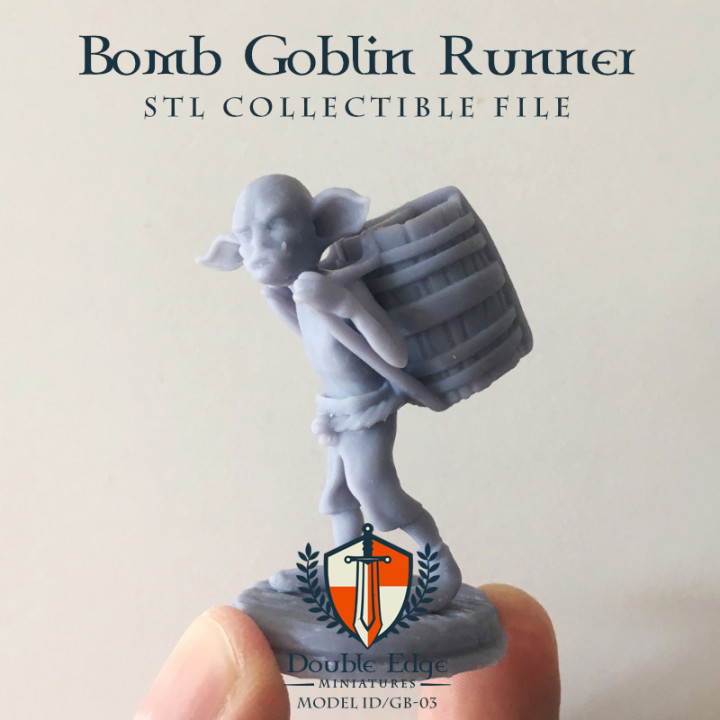 3D Printable Bomb Goblin Runner by Double Edge Miniatures