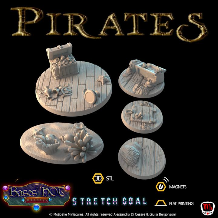 3D Printable Pirates Custom Bases (Bases hot Madness VOL2 KS Campaign ...