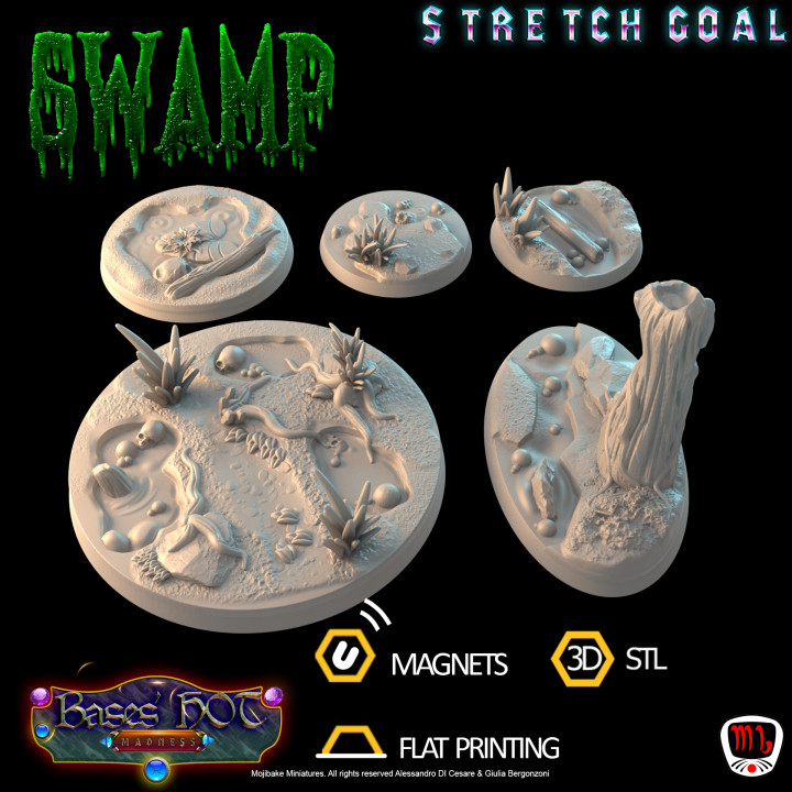 3D Printable Swamp Custom Bases (Bases hot Madness VOL2 KS Campaign) by ...