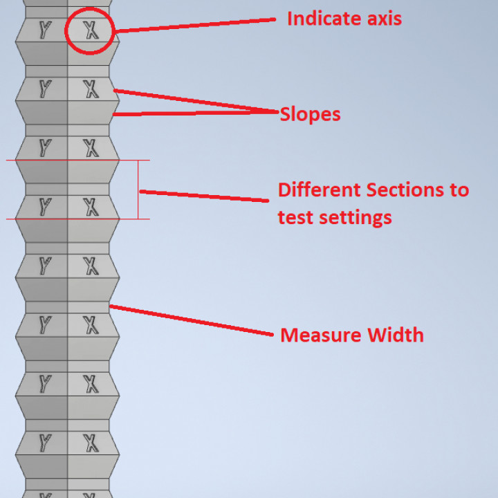 3D Printable Settings Test Tower by Bart van Dijk