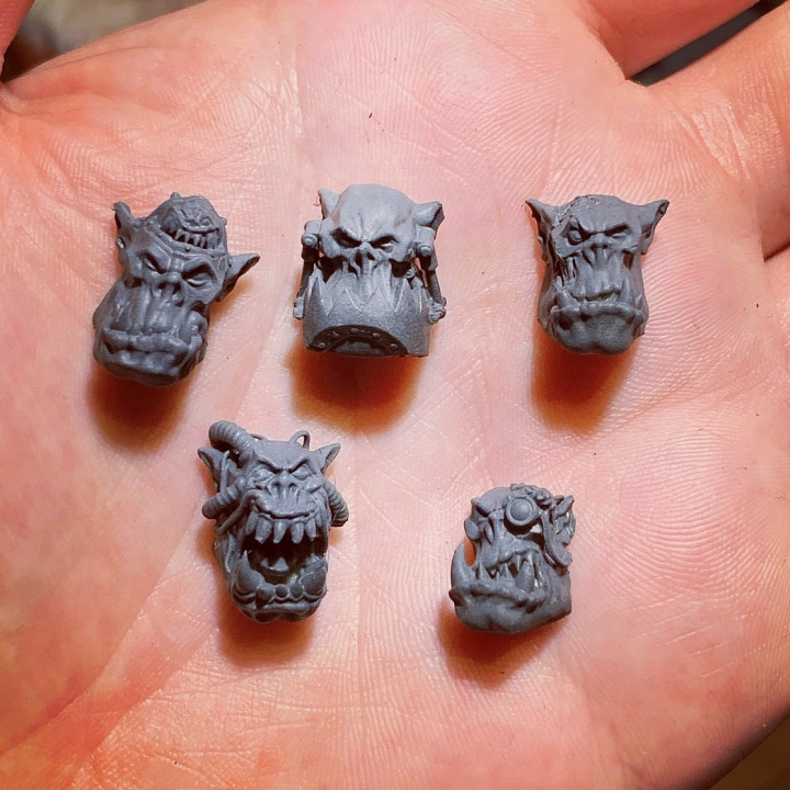 3D Printable MrModulork's Bionik Orc Heads - Set A by MrModulork