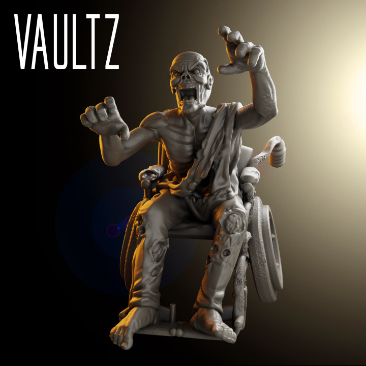 3D Printable Zombie Wheelchair by Vaultz Miniatures