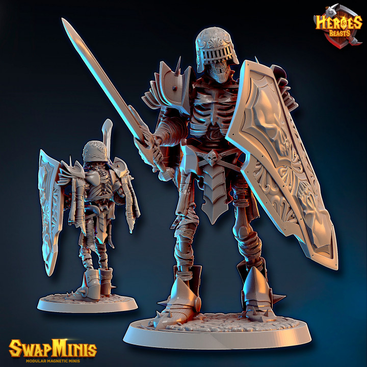 3D Printable UNDEAD SKELETON KNIGHT by Heroes and Beasts