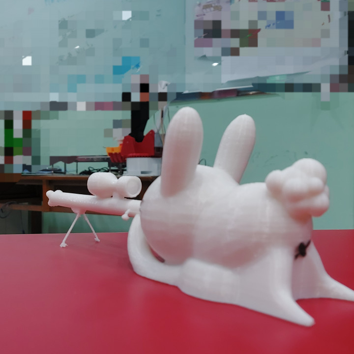 3D Printable Bugcat CAPOO TuTu (Bunny) sniper version by Steven Que