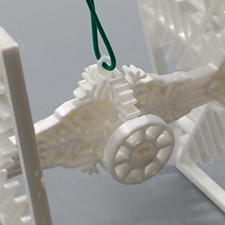 3D Printable Snowflake TIE Fighter Kit Card Ornament by Michael Grugel