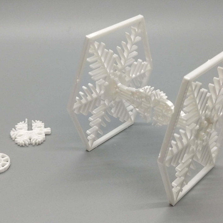 3D Printable Snowflake TIE Fighter Kit Card Ornament by Michael Grugel 3D Printable Snowflake TIE Fighter Kit Card Ornament by Michael Grugel