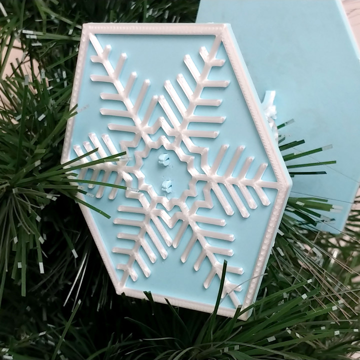 3D Printable Snowflake TIE Fighter Kit Card Ornament by Michael Grugel