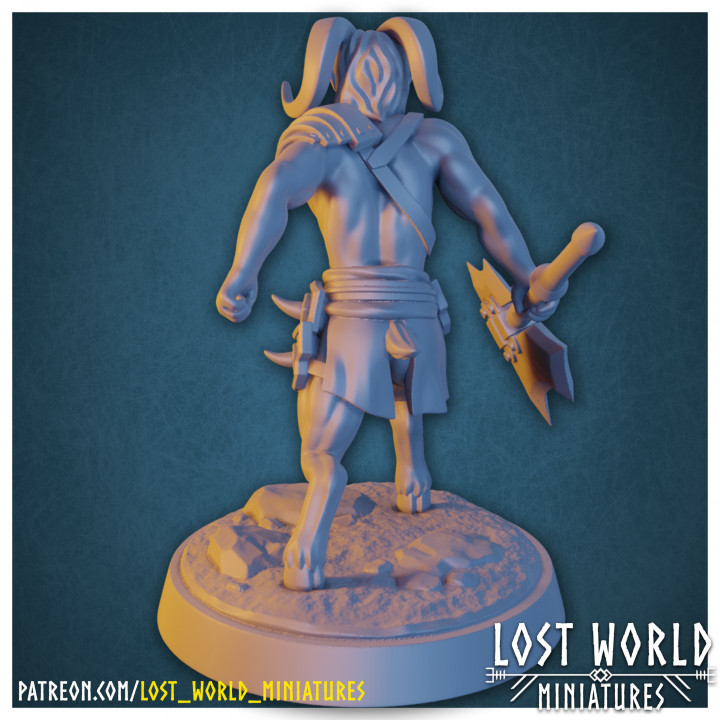3D Printable Satyr Miniatures set - Supported by Lost World Miniatures