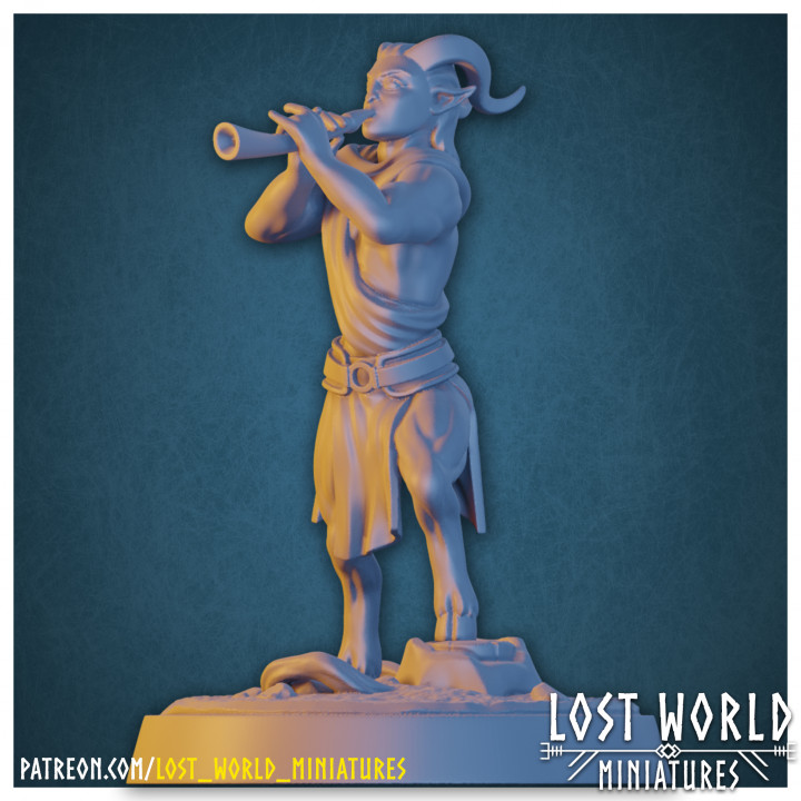 3D Printable Satyr Miniatures set - Supported by Lost World Miniatures
