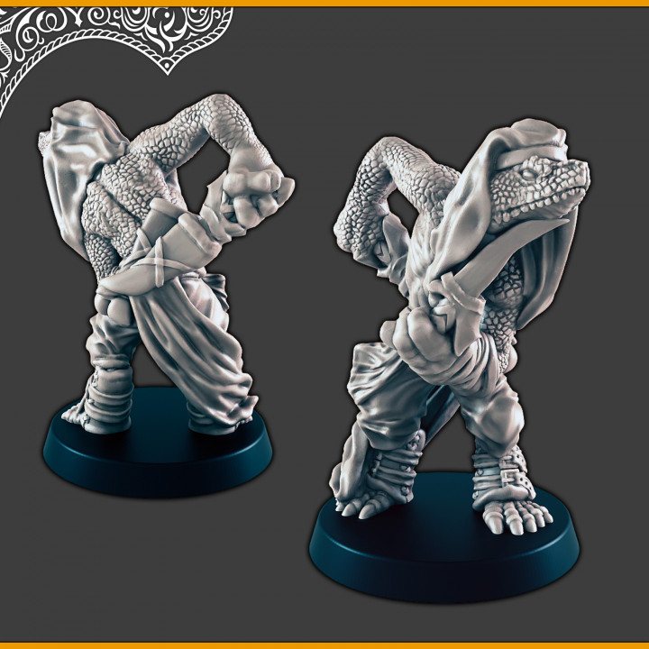 3D Printable Snakefolk - Assassin, Warrior, Bandit, and Sorceress ...