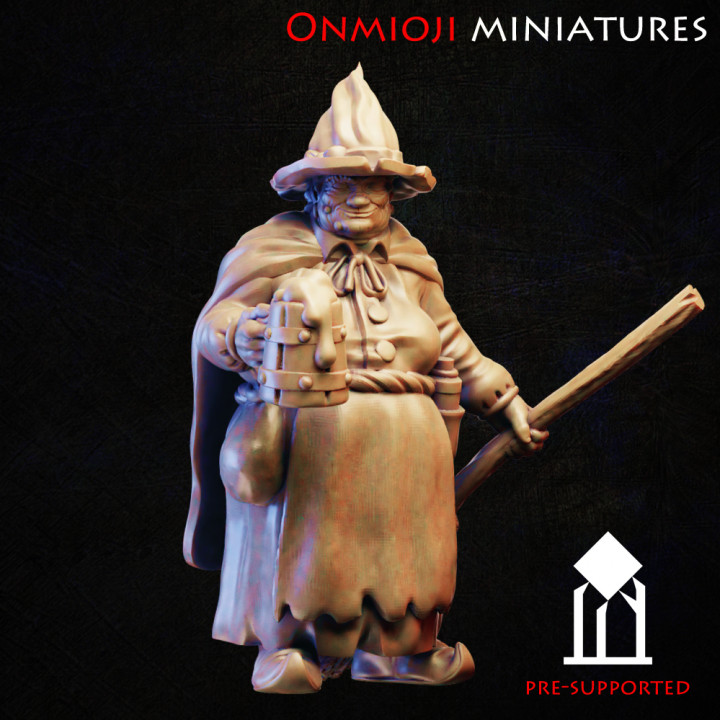 3D Printable Fat witch with a mug of beer by Stanislav Kuznetsov